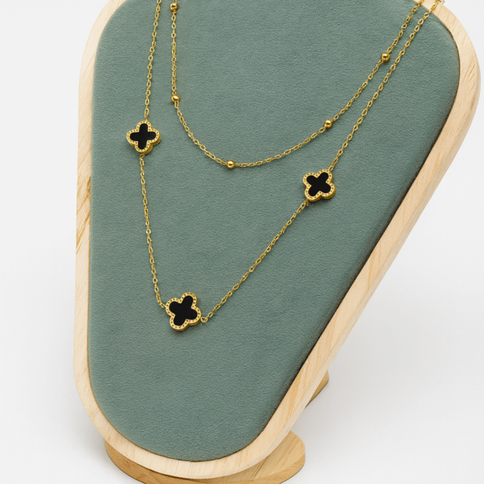 Black Clover Layered Necklace - vatavaranbyvachi